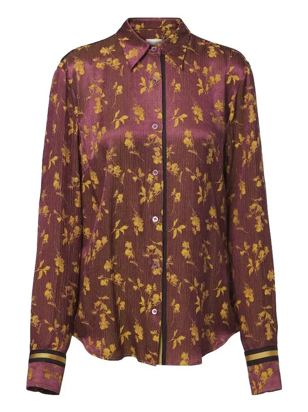 Dries Van Noten Floral Jacquard Shirt - Purple