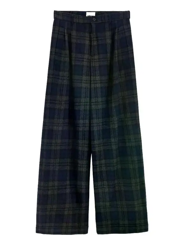 BELLEROSE Check-pattern Wide-leg Trousers - Blue