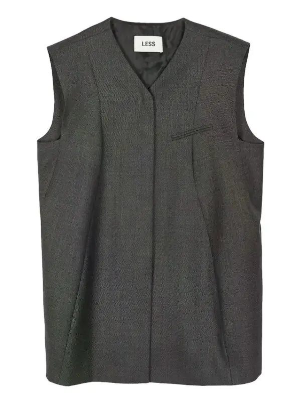 LESS Tailored Wool Vest - Grey