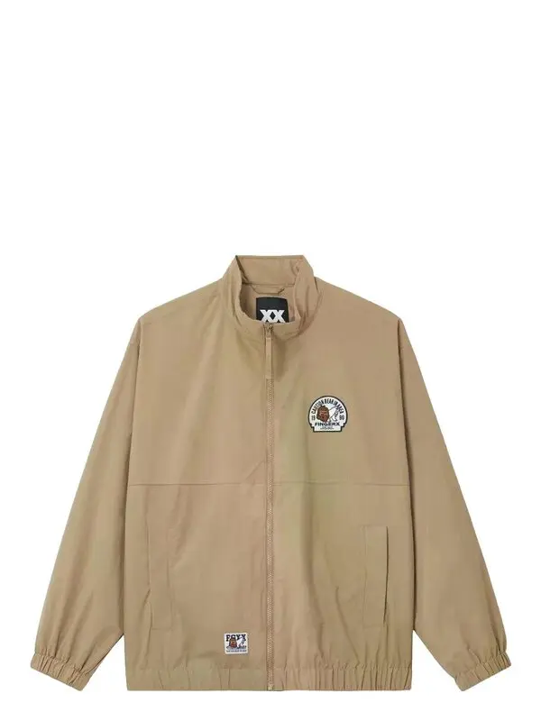 FINGERCROXX Logo Patch Zip-up Jacket - Neutrals