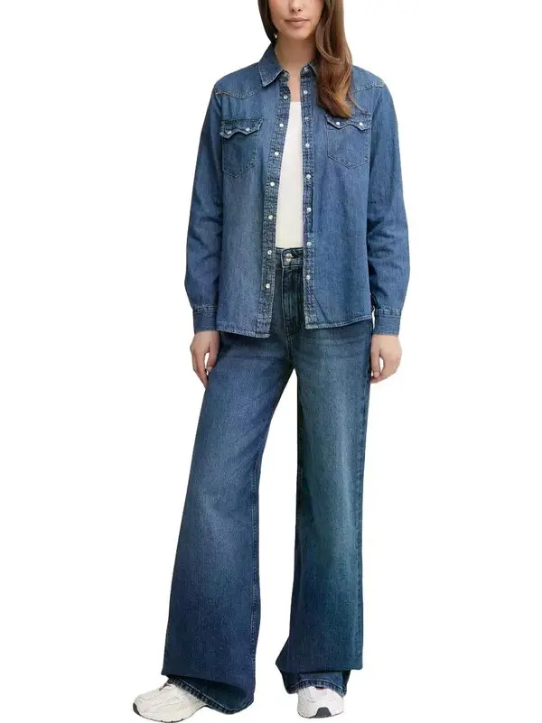BENETTON Chest Pocket Denim Shirt - Blue