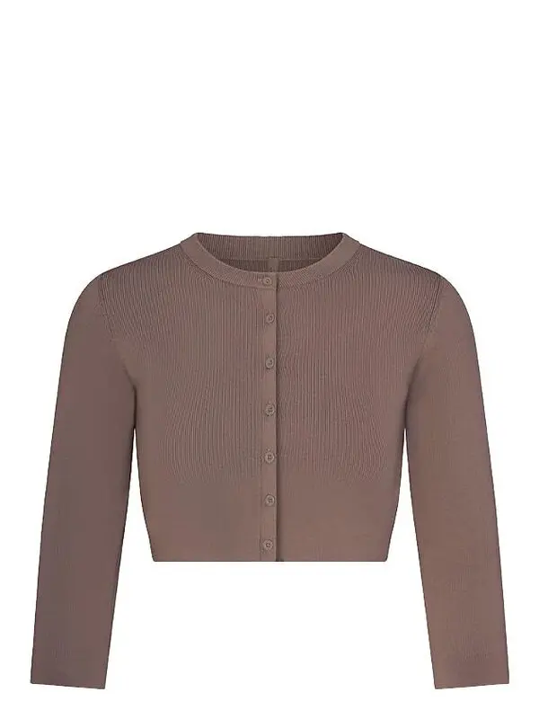 SKIMS Refined Knit Cropped Cardigan - Amethyst