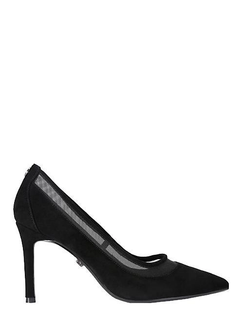 Carvela Positano Mesh-panel Suede High Heel Court Shoes - Black