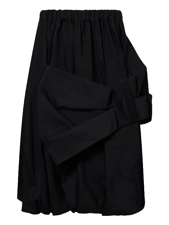 Noir Kei Ninomiya Oversized Bow Balloon Wool Midi Skirt - Black