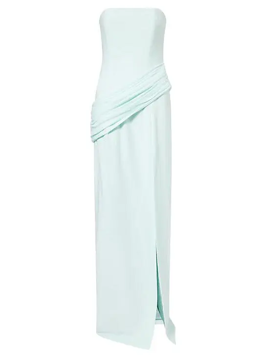 Sabina Bilenko Draped Crepe Maxi Dress - Mint