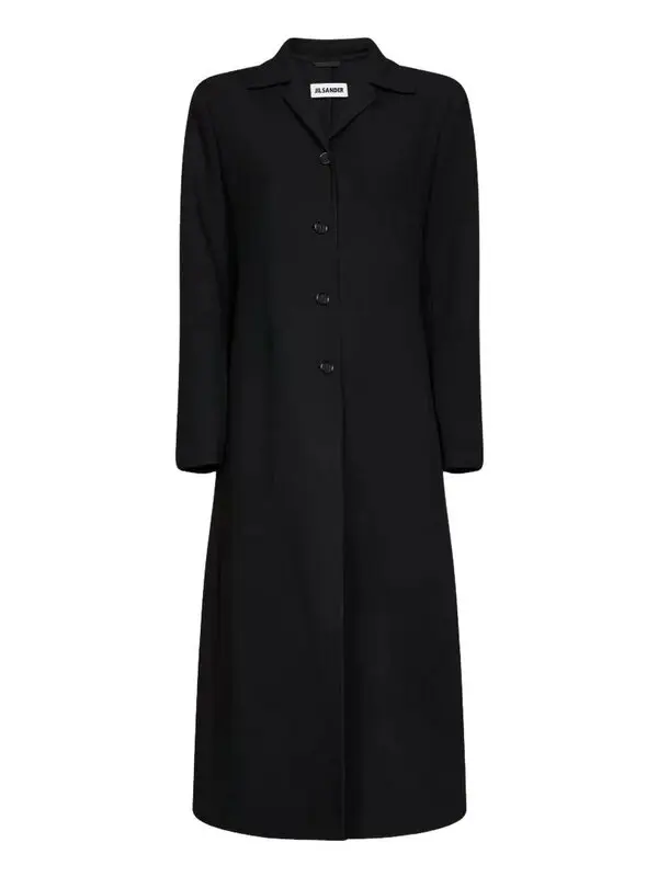 JIL SANDER Single-breasted Lapel-collar Coat - Black