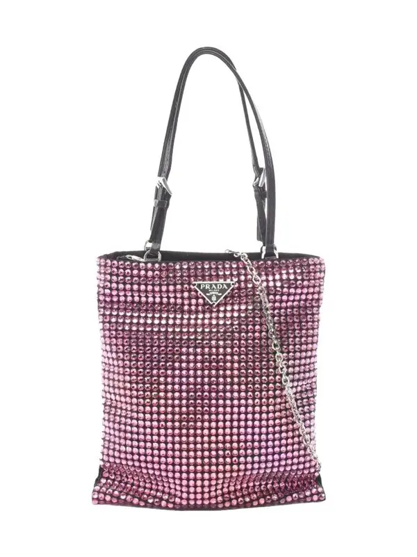 Prada Crystal Mini Tote Bag - Pink