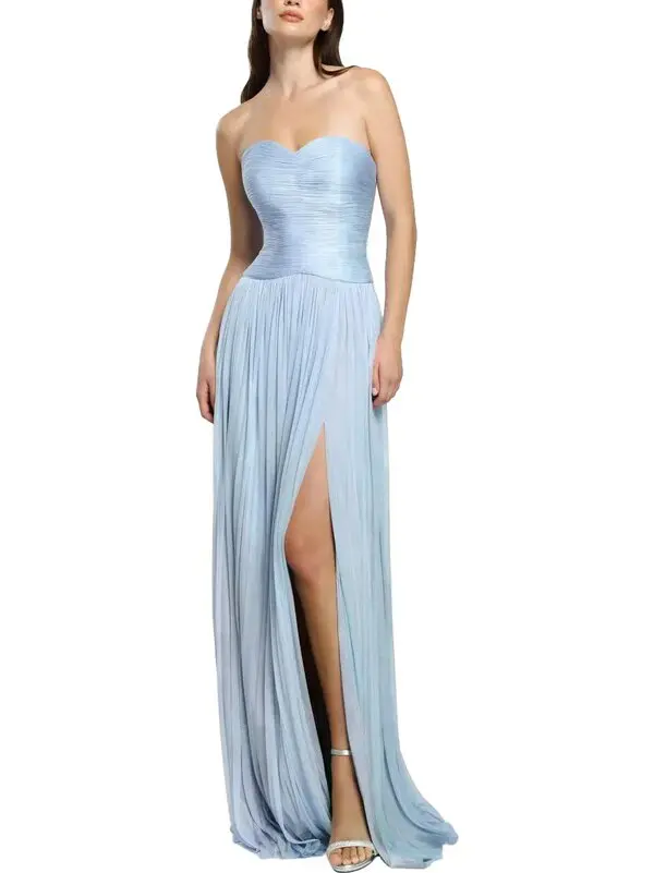 CRISTALLINI Nova Pleated Maxi Dress - Blue