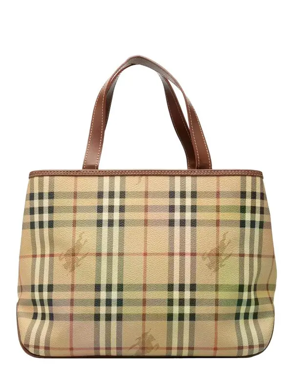 Burberry Haymarket Check Coated Canvas Tote Bag - Neutrals