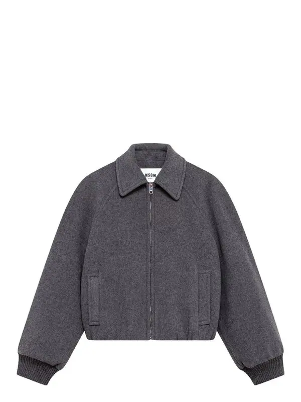 MSGM Zip-up Raglan-sleeve Jacket - Grey