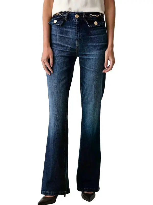 FRACOMINA Logo-embellished Flared Jeans - Blue