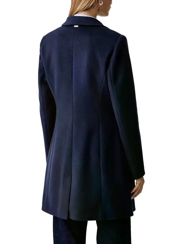 FRACOMINA Ring-detail Notched-lapel Coat - Blue
