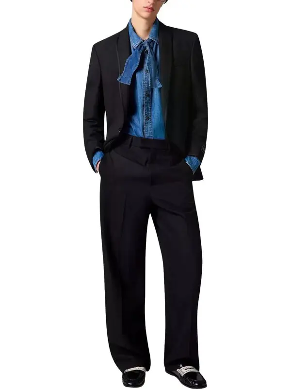 MSGM Shawl-lapel Tailored Blazer - Black