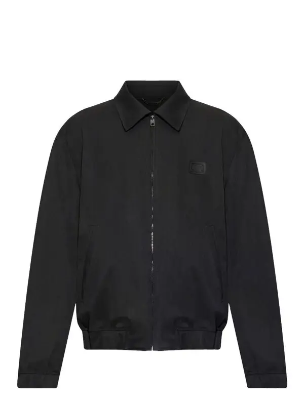 Dolce & Gabbana Logo Patch Zip-up Jacket - Grey