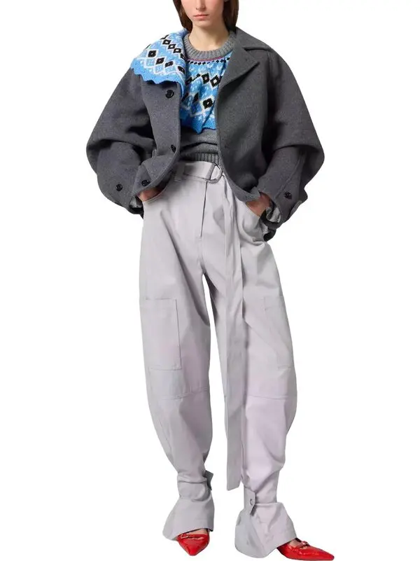 MSGM Belted Cargo Trousers - Grey