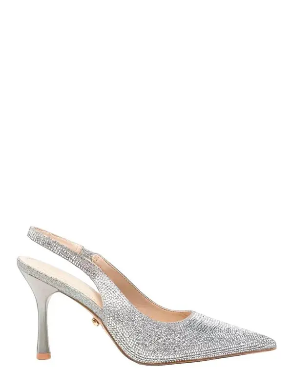 TWENTY FOURHAITCH Hivera Crystal-embellished Slingback Pumps - Silver