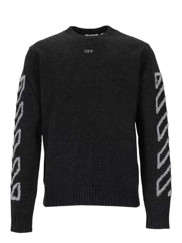 Off-White Diagonal Arrow Crewneck Sweater - Grey
