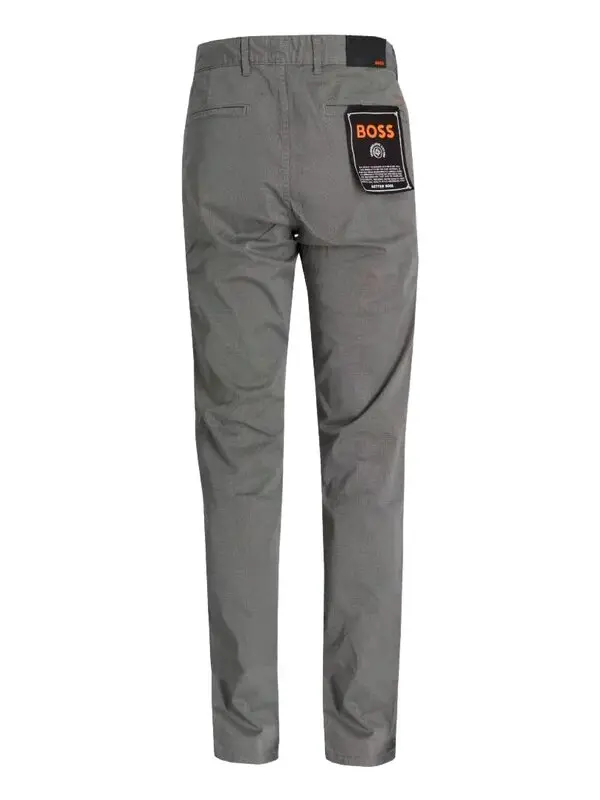 BOSS Logo-patch Chino Trousers - Grey