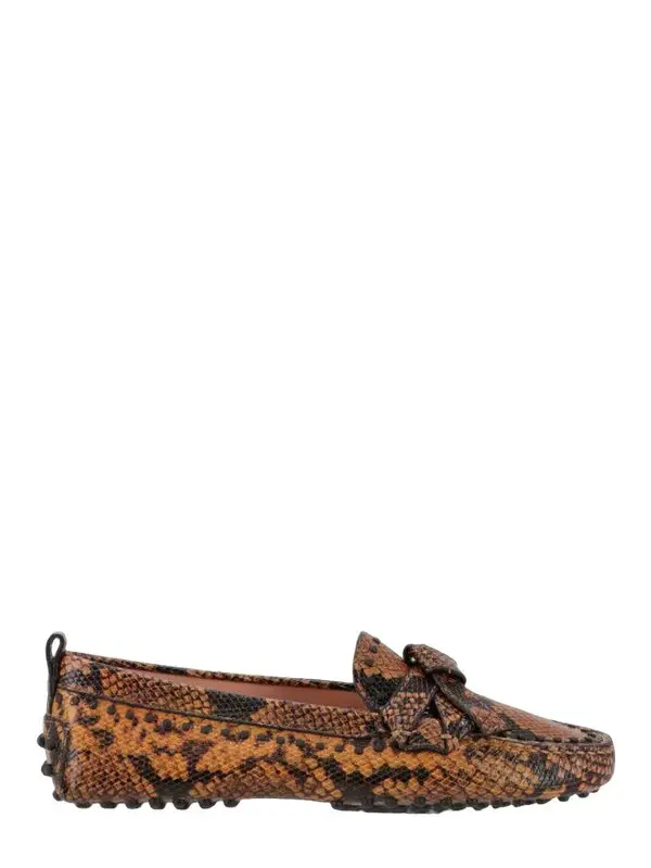 TOD'S Snakeskin Effect Loafers - Brown