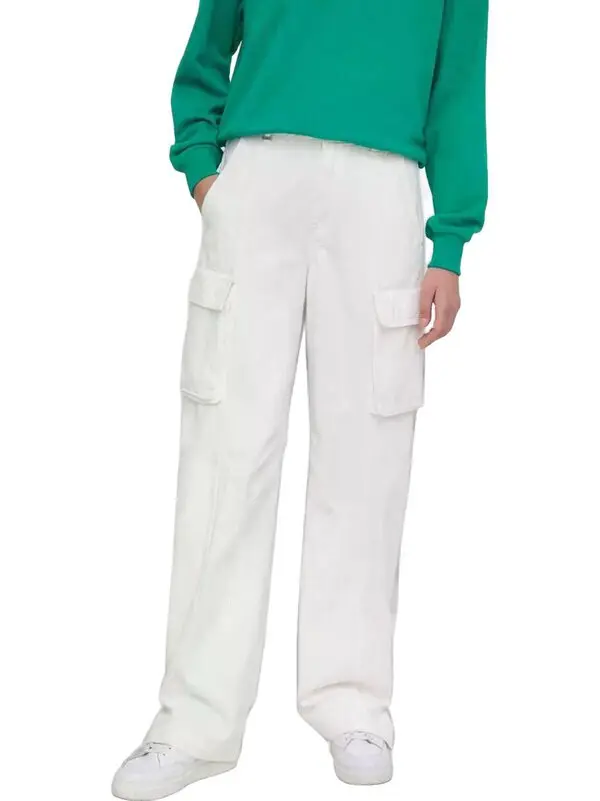 BENETTON Wide-leg Cargo Jeans - White