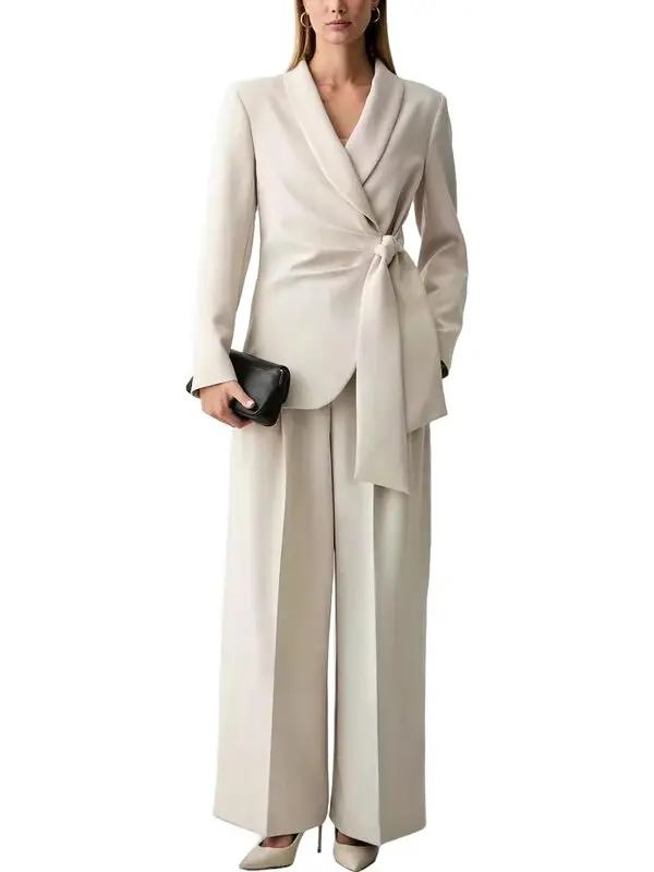 FRACOMINA Wrap-style Side-tie Blazer - Neutrals