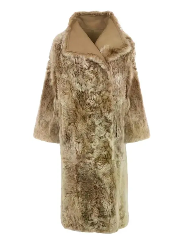 YVES SALOMON Reversible Shearling Coat - Neutrals