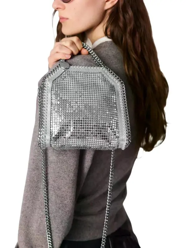 Stella McCartney Falabella Chainmail Tiny Tote Bag - Silver