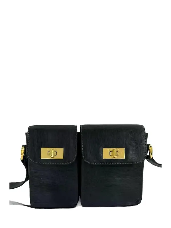 Gucci 20th Century Calfskin Turn Lock Cross Body Bag - Black