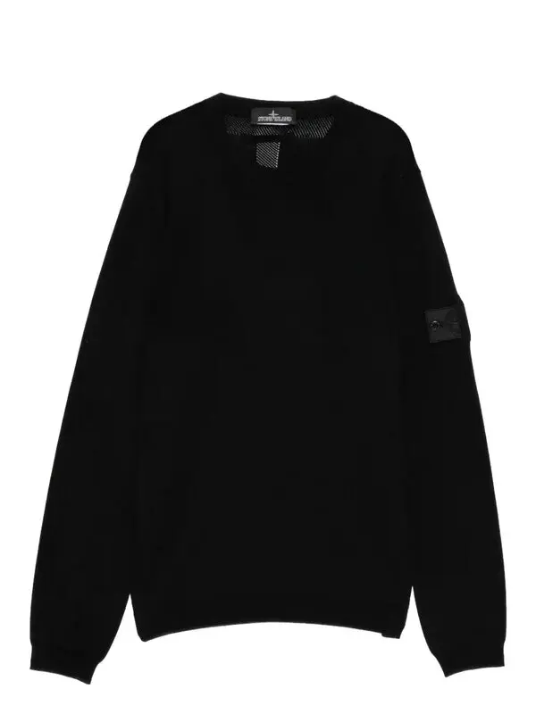 Stone Island Logo Patch Sweater - Black