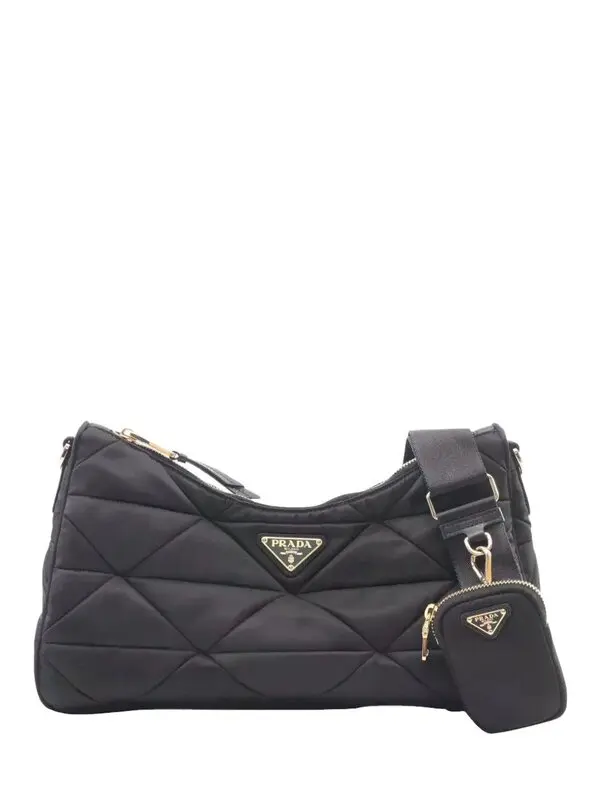 Prada Re-nylon Quilted Shoulder Bag - Black