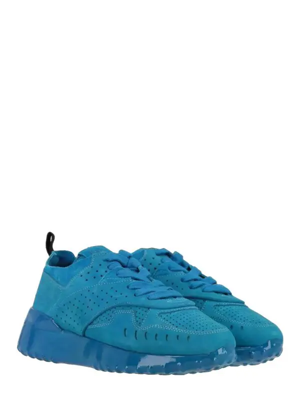 TOD'S Perforated Lace-up Panelled Sneakers - Blue