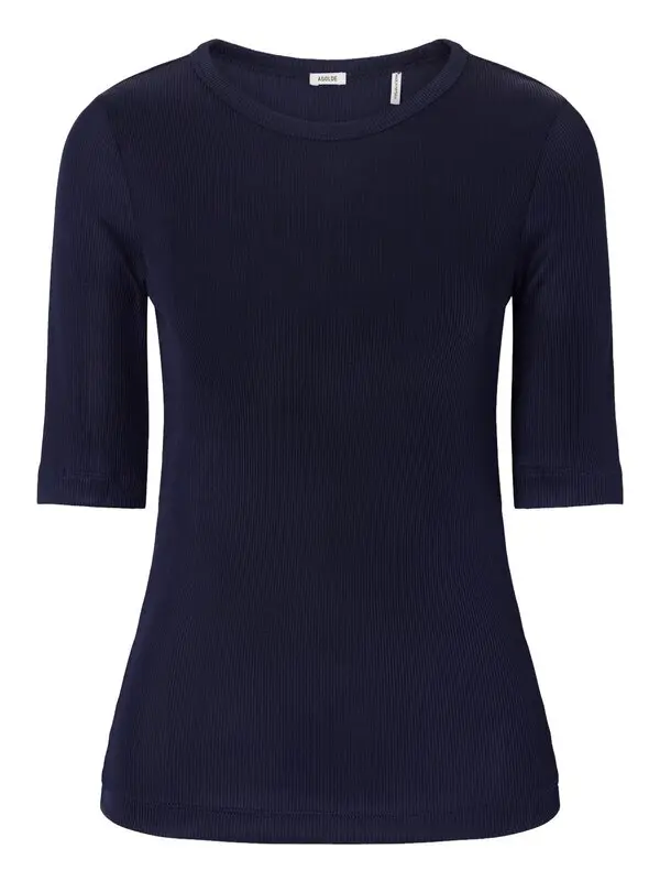 AGOLDE Saige Ribbed Stretch-jersey T-shirt - Blue