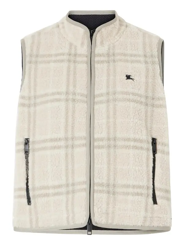 Burberry Checked Wool And Cashmere-blend Gilet - Neutrals