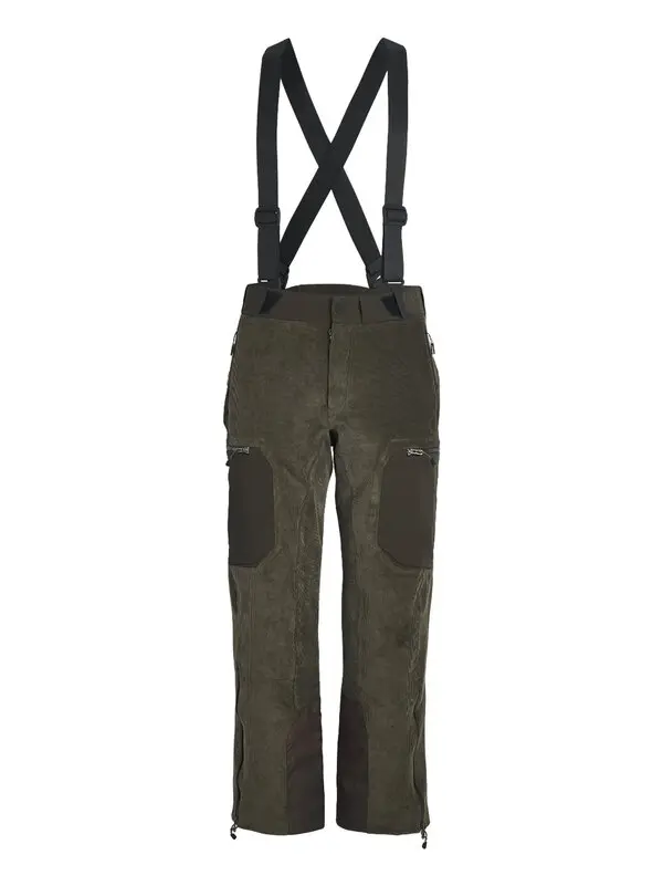 Sease Corduroy Trace 2.0 Ski Trousers With Suspenders - Green
