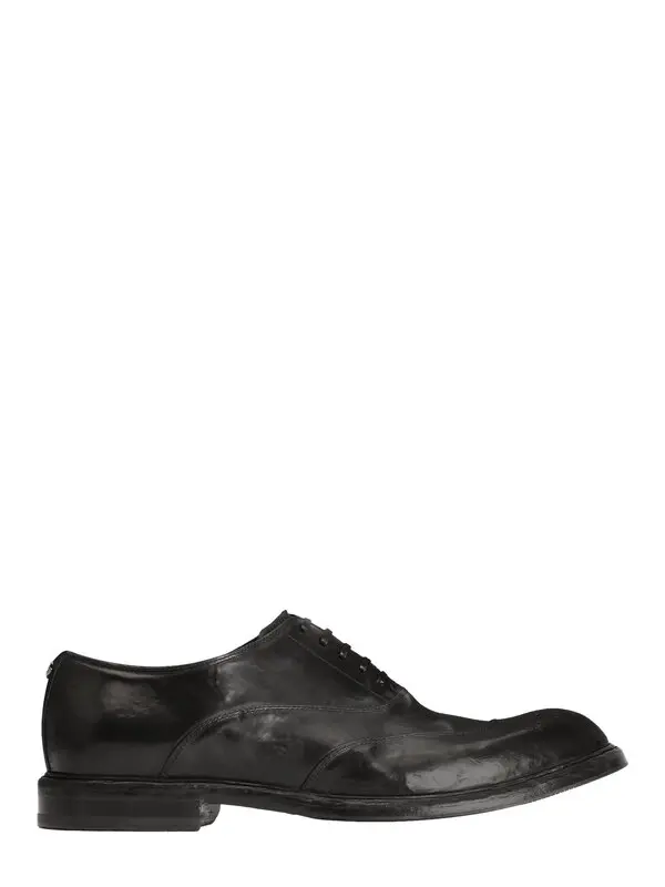 Dolce & Gabbana Washed Calfskin Monk Strap Shoes - Black