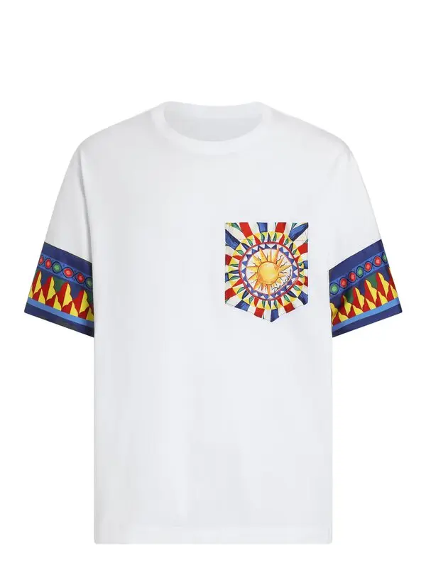 Dolce & Gabbana Cotton T-shirt With Carretto-print T-shirts And Polos - Multicolor