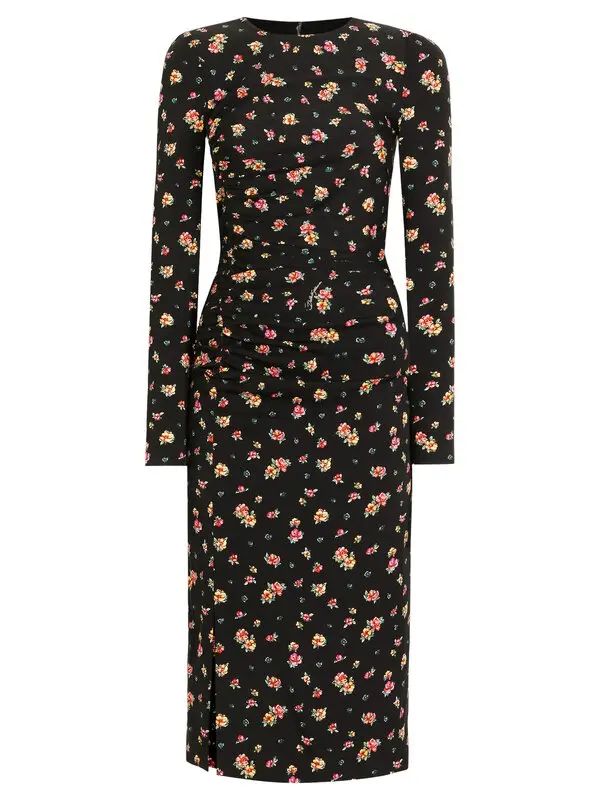 Dolce & Gabbana Floral-print Charmeuse Midi Dress - Multicolor