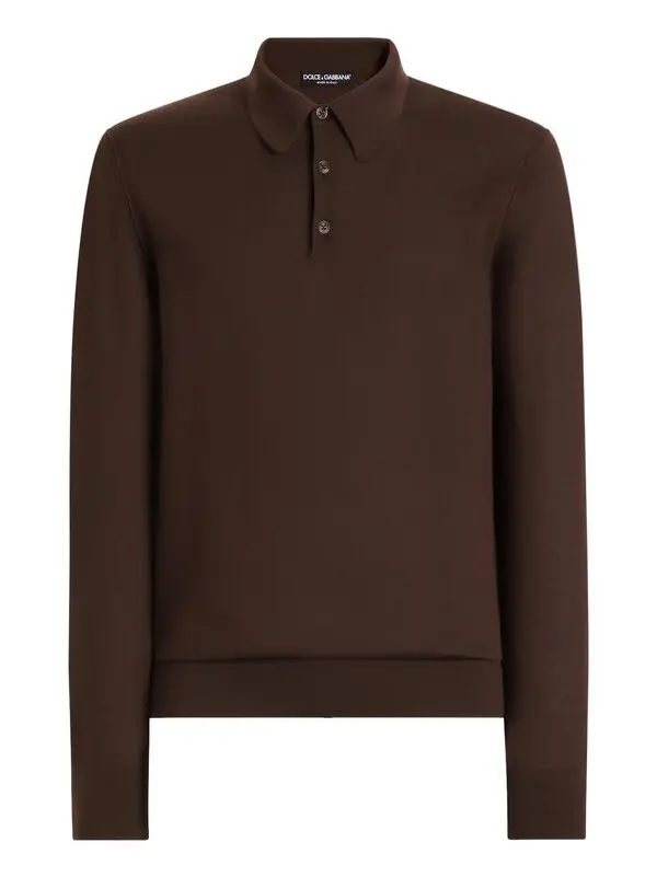 Dolce & Gabbana Knit Cashmere Polo Shirt Sweaters And Cardigans - Brown