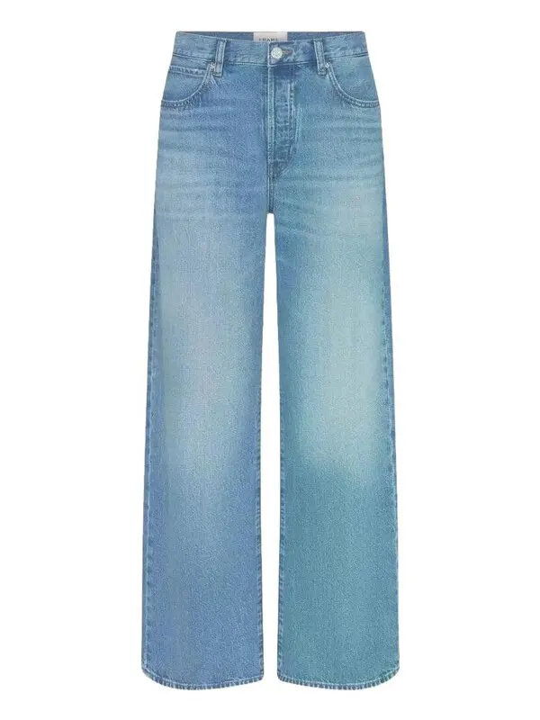 FRAME Pixie Loose Faded Wide-leg Jeans - Blue
