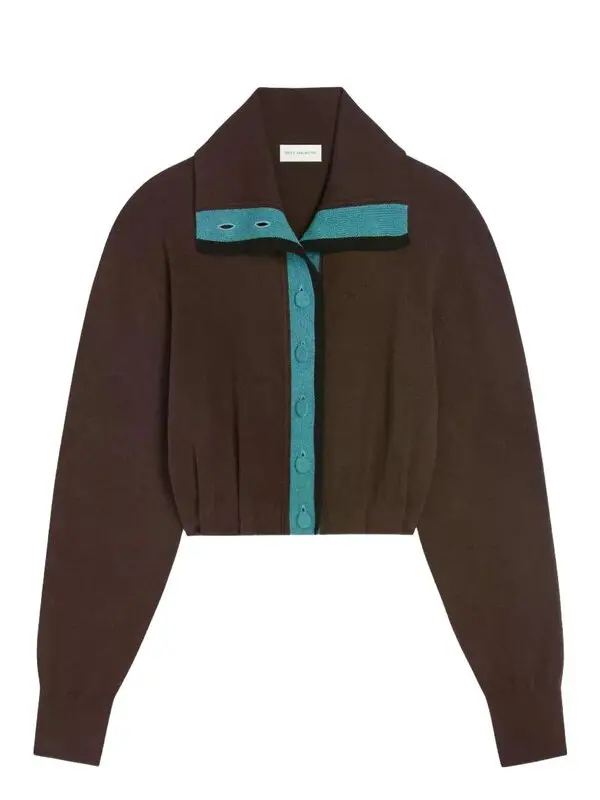 Dries Van Noten Cropped Cashmere Cardigan - Brown