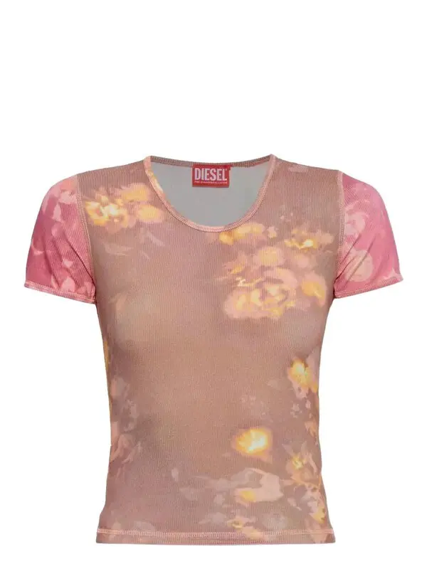 DIESEL® Floral-print T-shirt - Pink