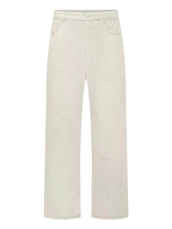 AMI Paris Logo Patch Loose-fit Jeans - Neutrals