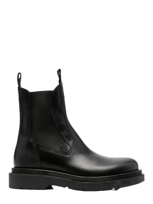 BUTTERO® Elasticated-panel Leather Chelsea Boots - Black