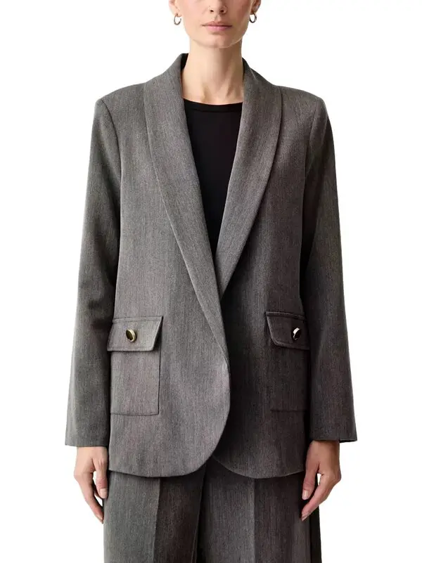FRACOMINA Shawl Lapel Button-detail Blazer - Grey