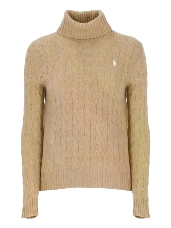 Polo Ralph Lauren Cable Knit Turtleneck Sweater - Neutrals