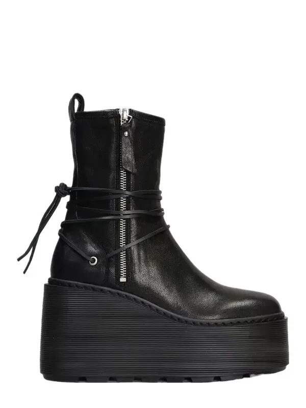 VIC MATIE Rock Wrap-around Platform Ankle Boots - Black