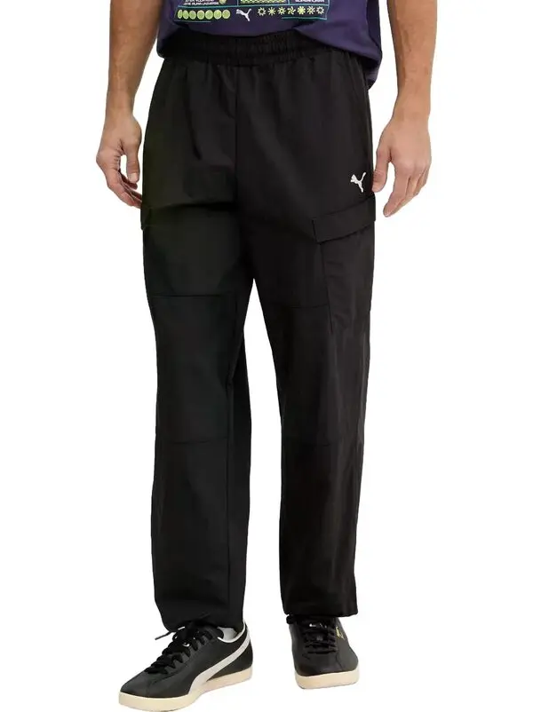 PUMA Logo Embroidered Cargo Pants - Black