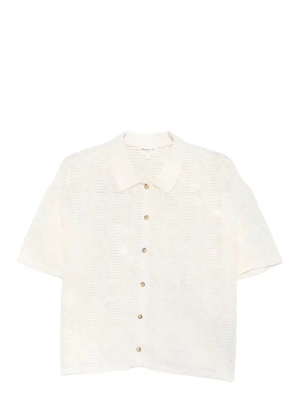 MAISON123 Lucia Pointelle-knit Shirt - Neutrals