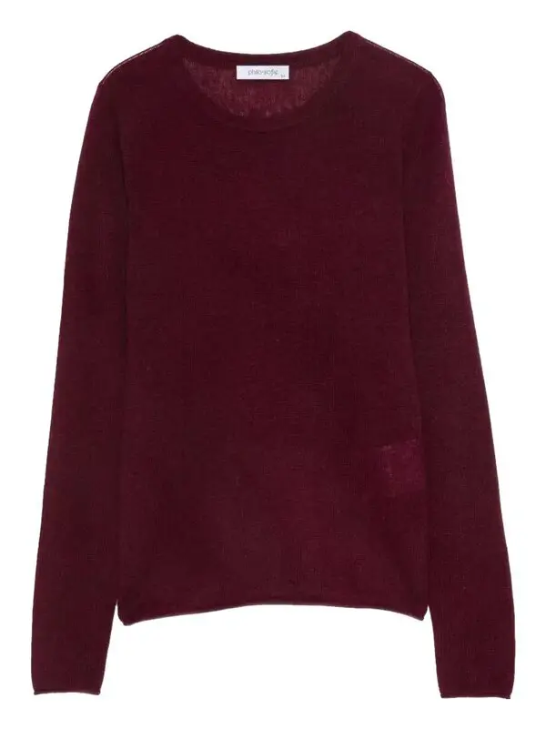 PHILO-SOFIE Fine-knit Crew-neck Top - Purple