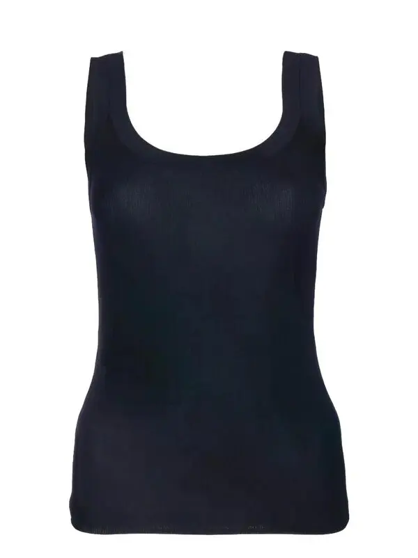 Elisabetta Franchi Ribbed-knit Logo-plaque Tank Top - Blue